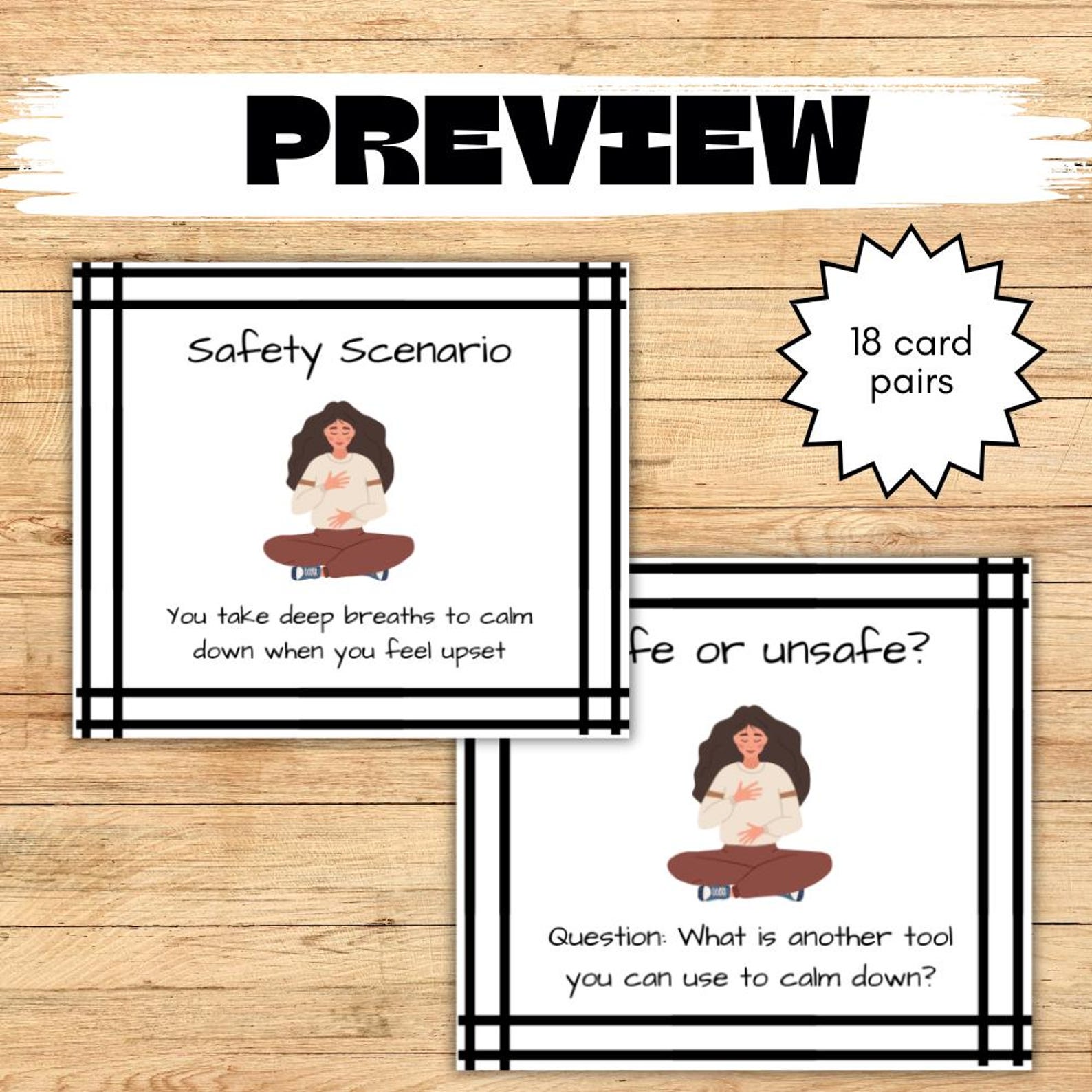 Safe Vs. Unsafe Memory Match Game, Safety Awareness for Kids, Safety ...