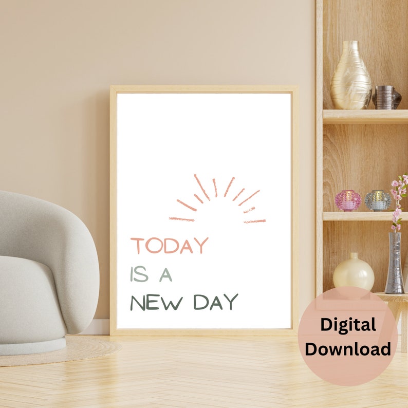 Today is a New Day Wall Art, Therapy Wall Art, Therapy Office Decor ...