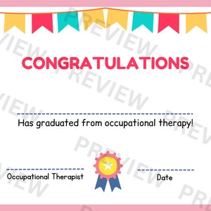 Occupational Therapy Graduation Certificates, Pediatric OT Graduation ...