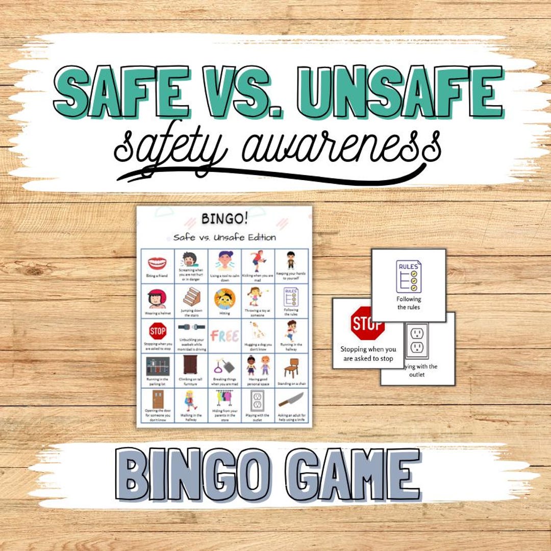 Safe Vs. Unsafe Bingo Game, Safety Awareness for Kids, Safety Awareness Game, SEL Game ...