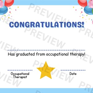 Occupational Therapy Graduation Certificates, Pediatric OT Graduation ...