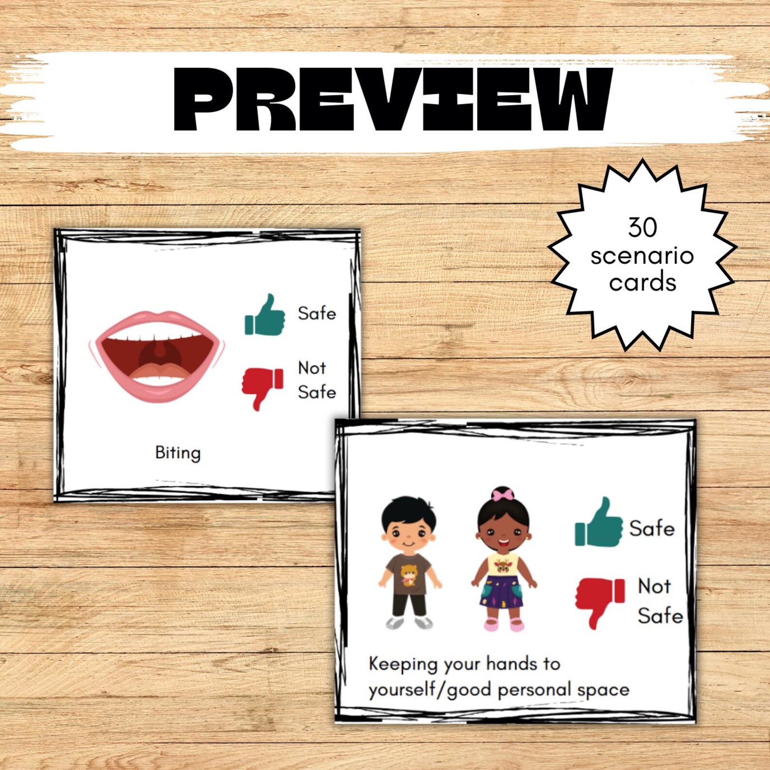 Safe Vs. Unsafe Sorting Activity, Safety Awareness Cards, Safety ...