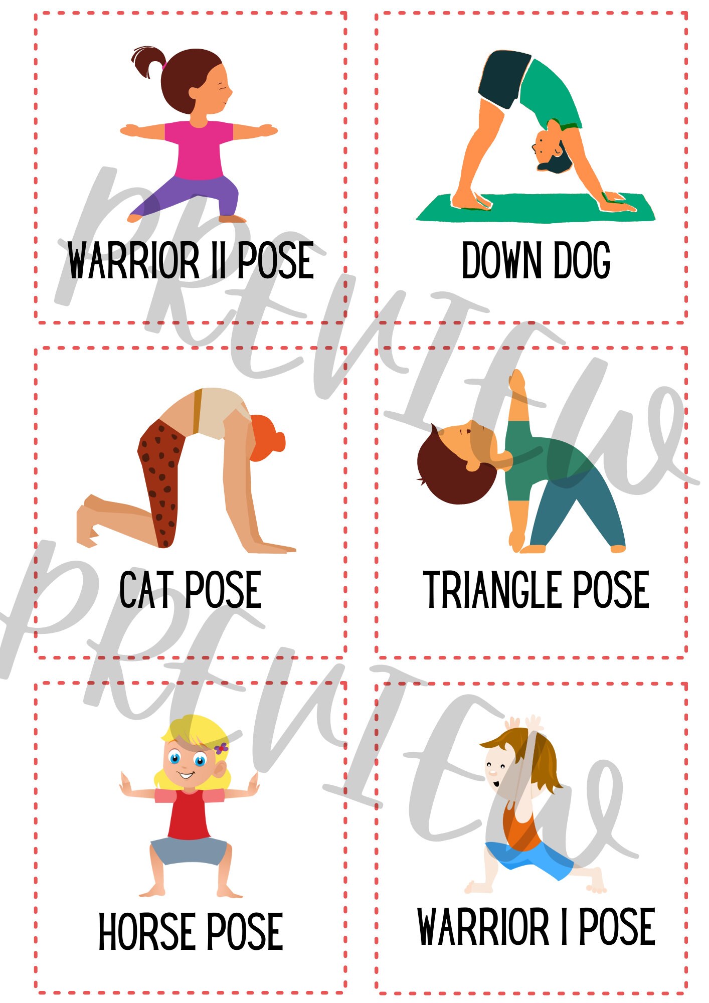 Yoga Card Activity; Printable Yoga Pose Cards; Yoga Pocket Dice Cards ...