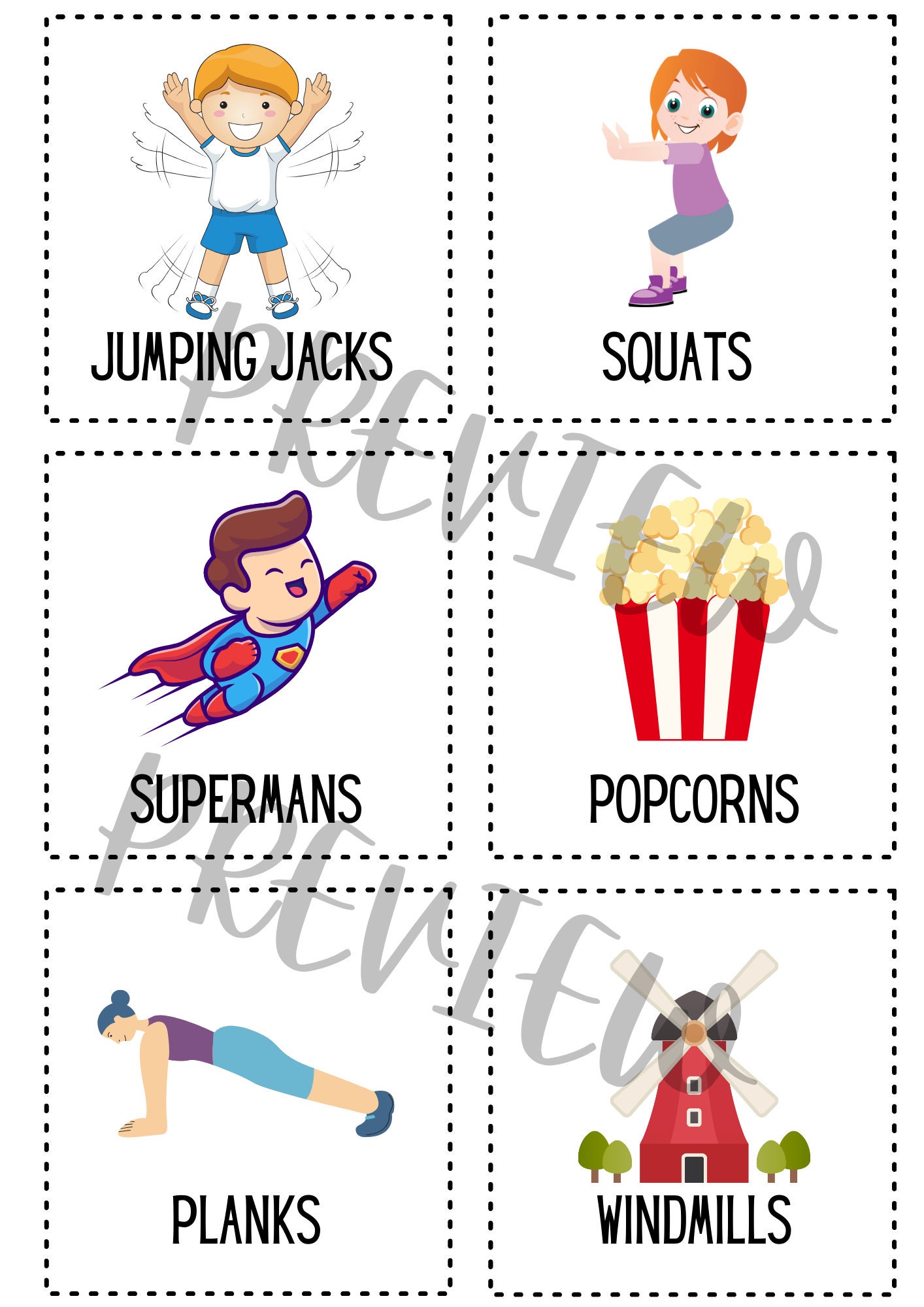 Gross Motor Exercise Cards; Gross Motor Exercise Pocket Dice Cards ...