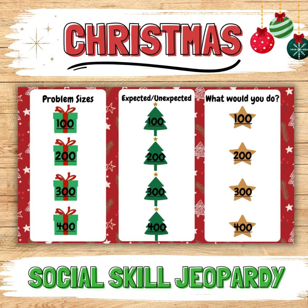 Digital Christmas Social Skill Jeopardy Game, Christmas Social Skill ...