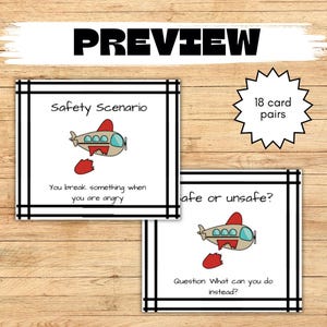 Safe Vs. Unsafe Memory Match Game, Safety Awareness for Kids, Safety ...