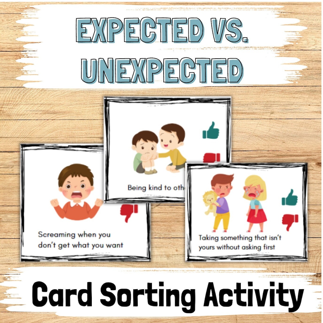 Expected Vs. Unexpected Behavior Sorting Cards, Occupational Therapy ...