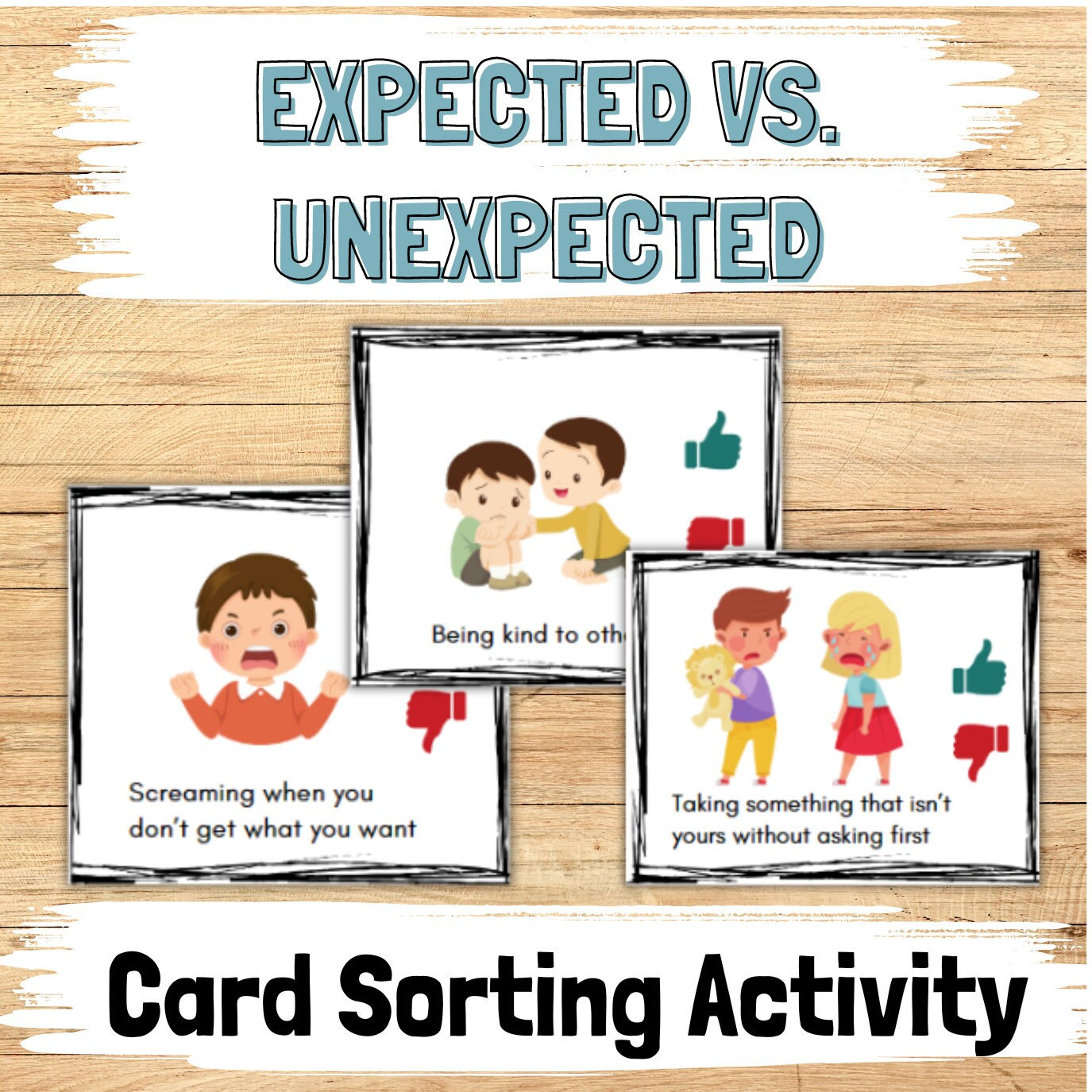 Expected Vs. Unexpected Behavior Sorting Cards, Occupational Therapy Activity, Social Emotional ...