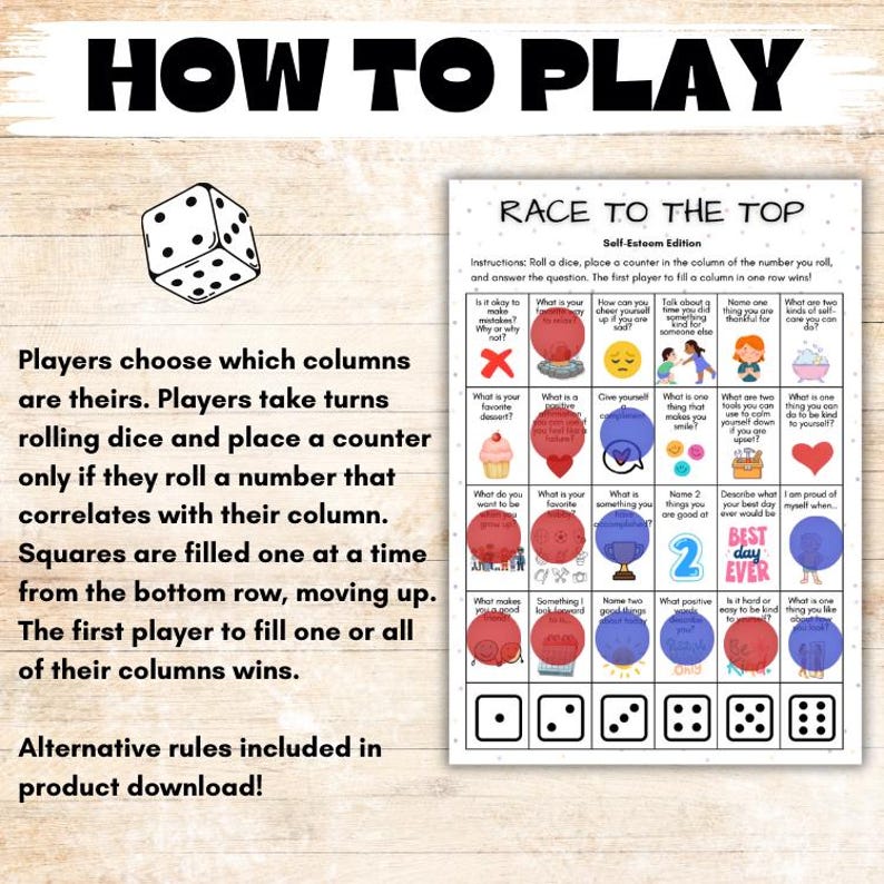 Printable Self-esteem Game, Teen Occupational Therapy Game - Etsy