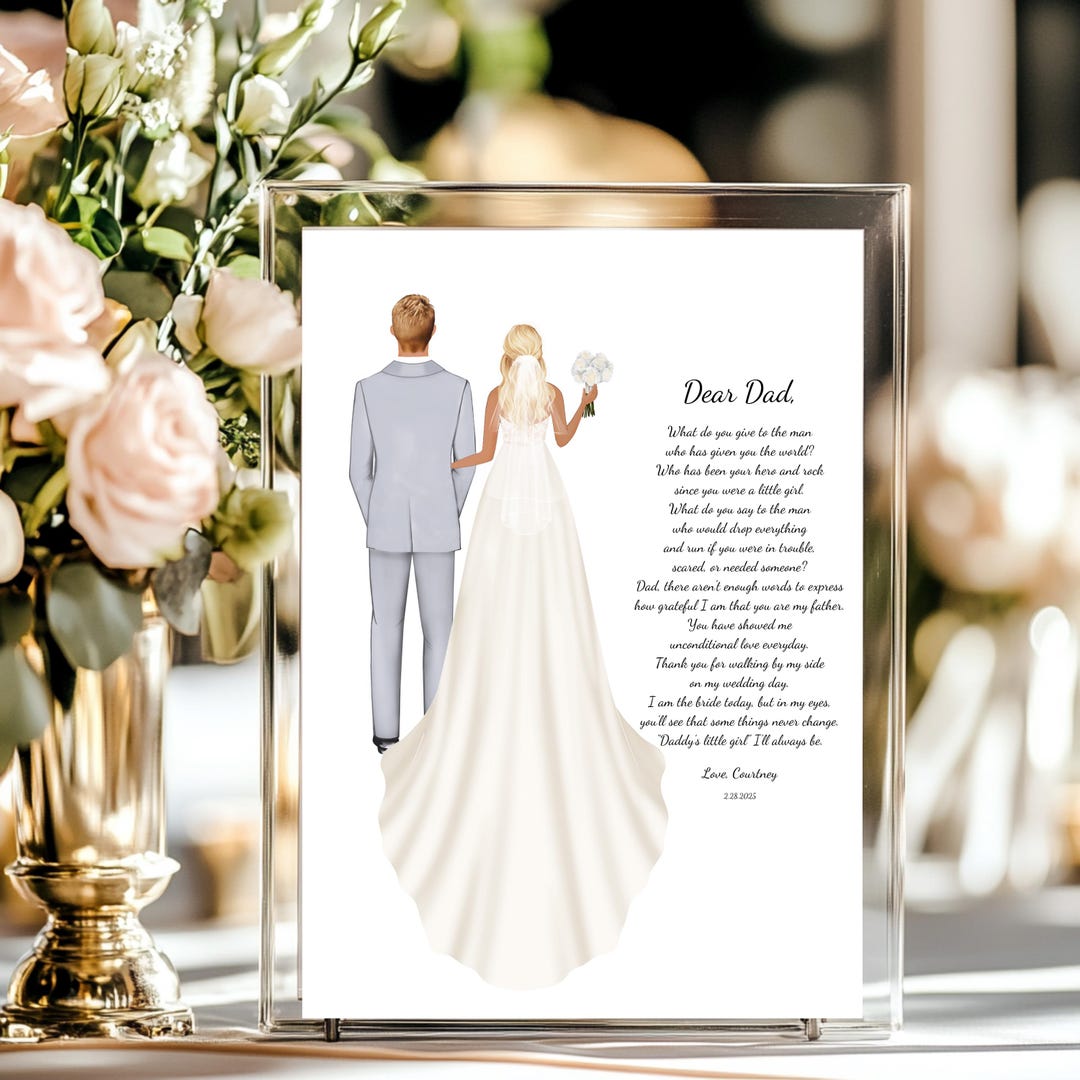 Dad and Bride, Father of the Bride, Wedding Gift, Father and Daughter ...