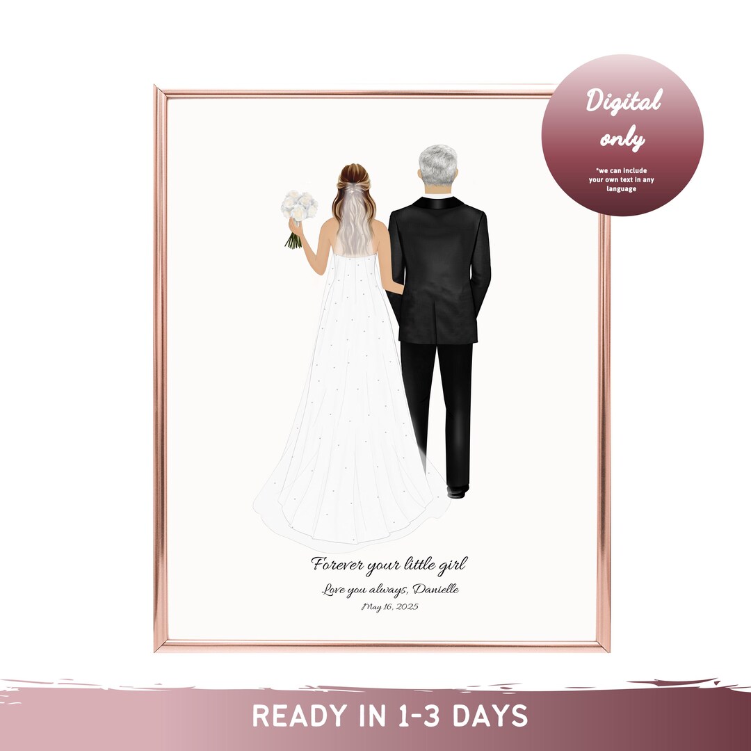 Bride and Father of the Bride Wedding Portrait, Father Daughter Wedding ...