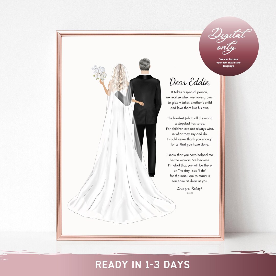 Stepdad Wedding Gift Stepfather of the Bride Gift Bonus Dad Wedding ...