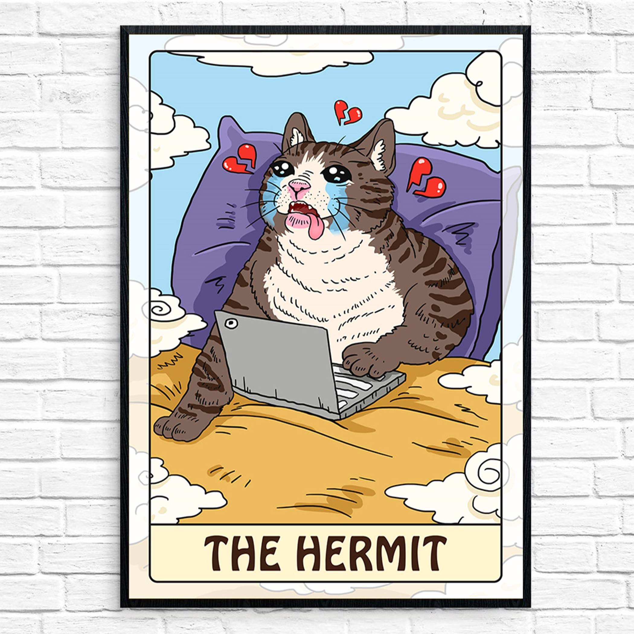 Tarot Cat Meme Sticker Bundle, Cat Meme Poster