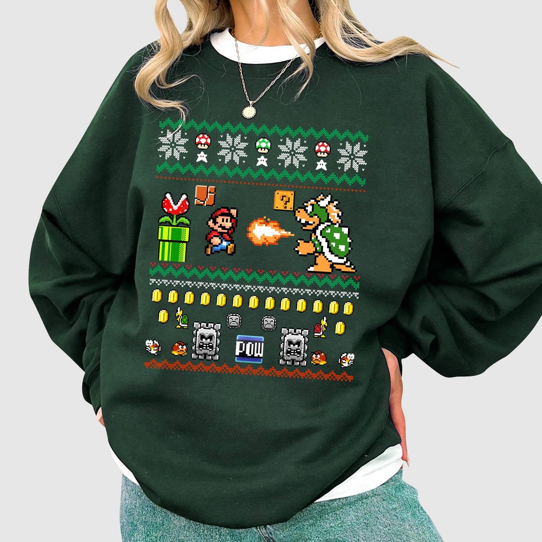 Super Mario Bros Goomba Ugly Christmas Sweater Super Mario Luigi Shirt ...
