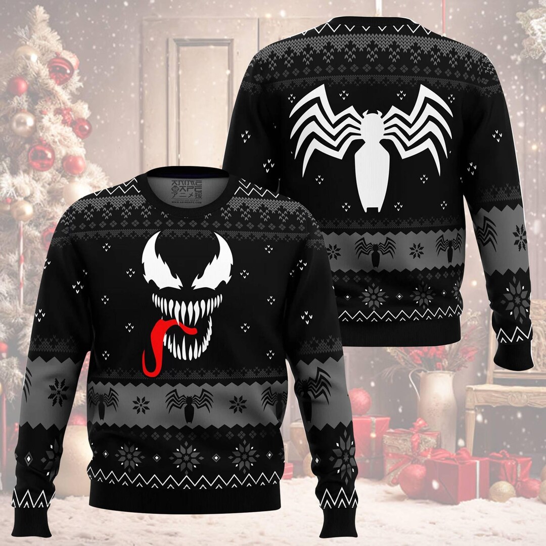 Christmas Venom Marvel Comics Ugly Christmas Sweater, Halloween Venom ...