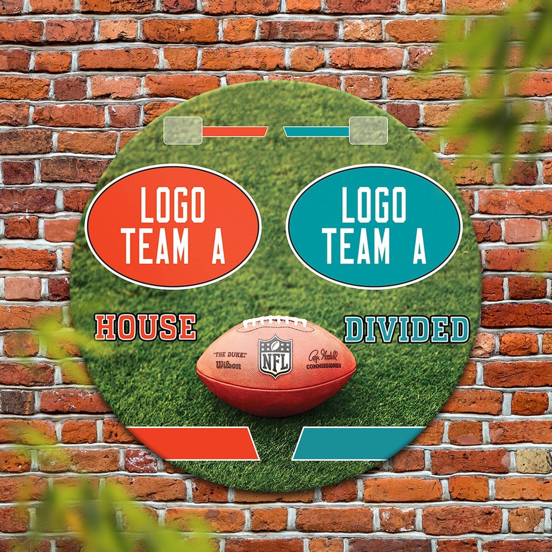 House Divided Round Wood Sign American Football Team Wood Sign Sport ...
