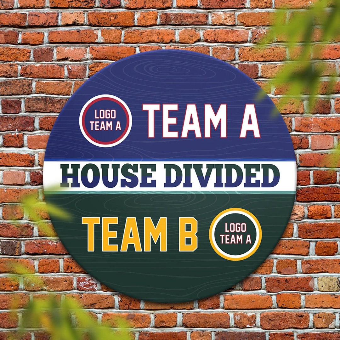 House Divided Round Wood Sign American Football Team Wood Sign Sport ...