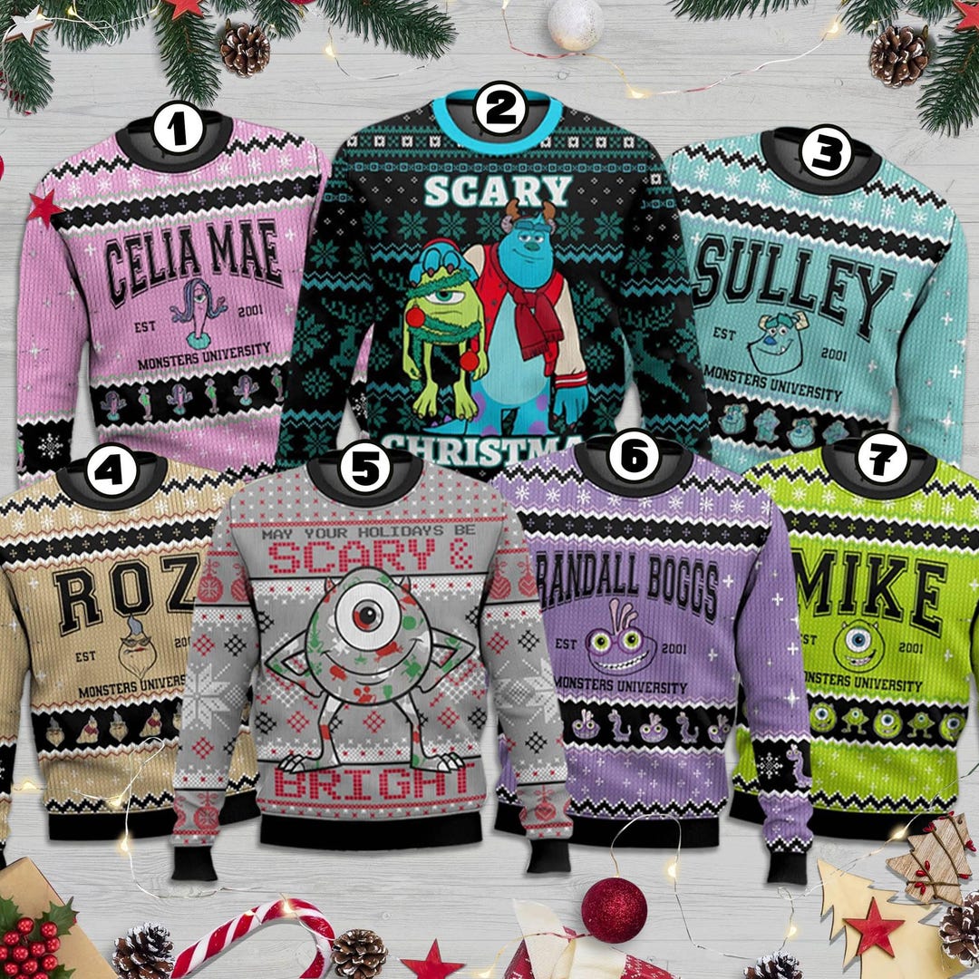 Monsters Inc Ugly Sweater, Pixar Monster University Sweatshirt, Sulley ...