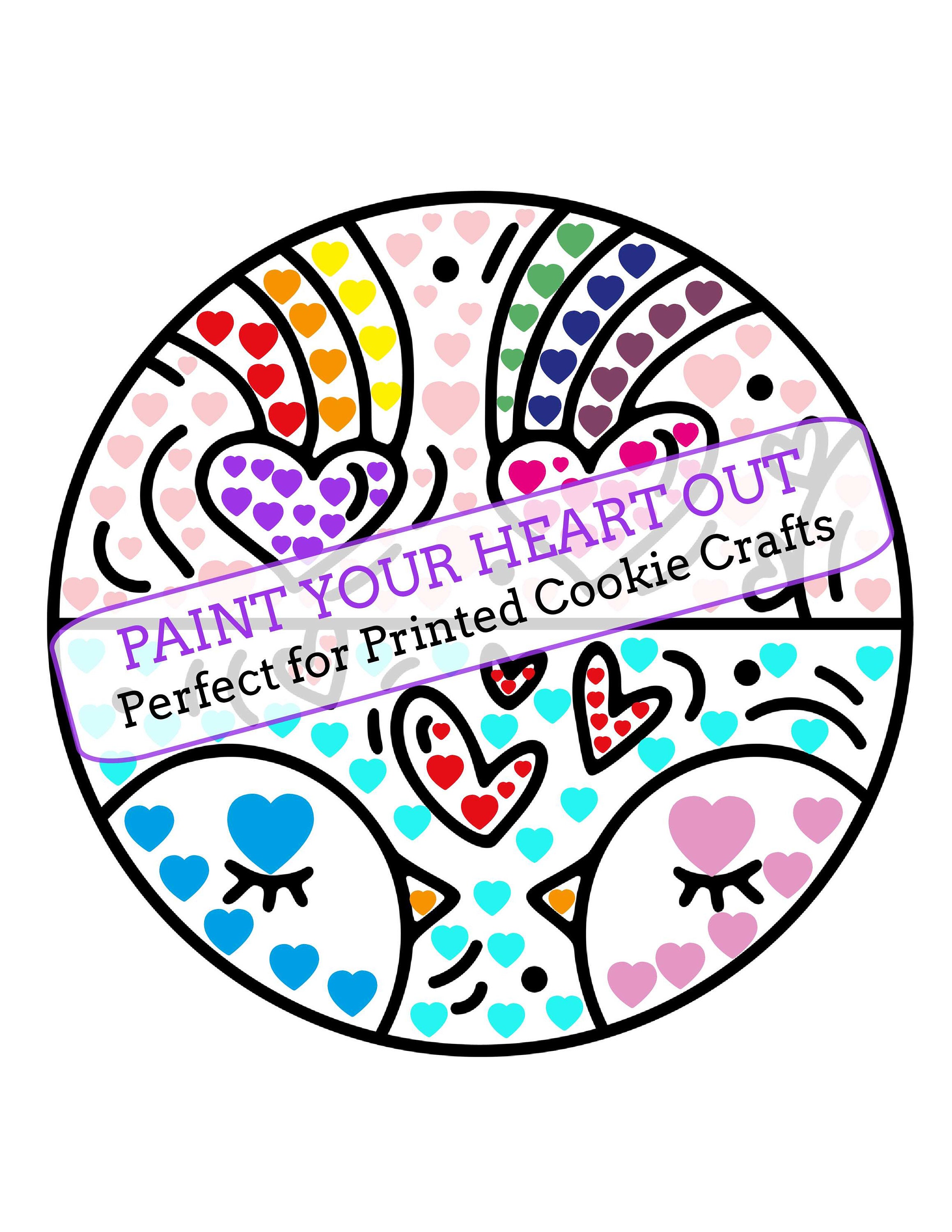 6 six PYO Paint Your Own Sugar Cookie Paint Your Heart Out Valentine ...