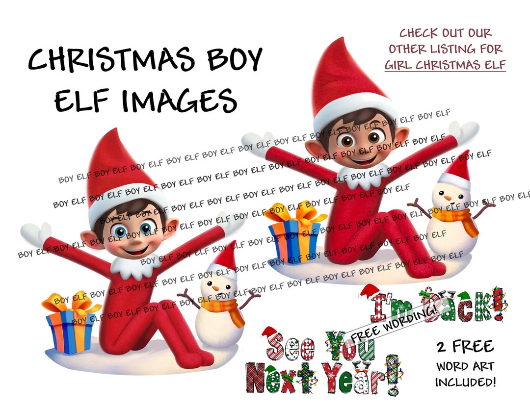 Christmas Elf BOY. Light Skin With Blue Eyes & Dark Skin With Brown ...