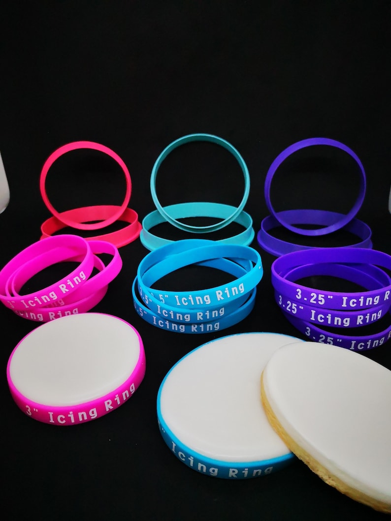 Icing Ring & Cutter Starter Kit. Includes 12 Silicone Bands and 6 ...