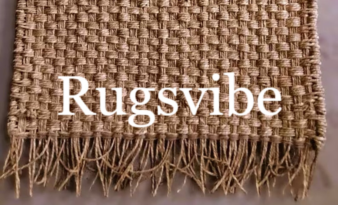 Solid Loop Braided Jute Area Rug: Natural Brown Hemp With Tassels - Etsy