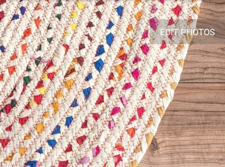 Natural Cotton Rag Rug for Bedroom Livingroom Round Braided - Etsy