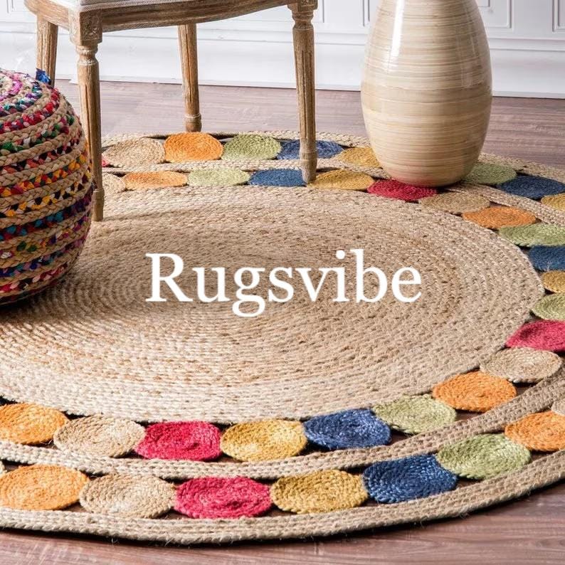 100% Genuine Natural Brown Jute Rug, Round Braided Area Rugs/floor Rugs ...