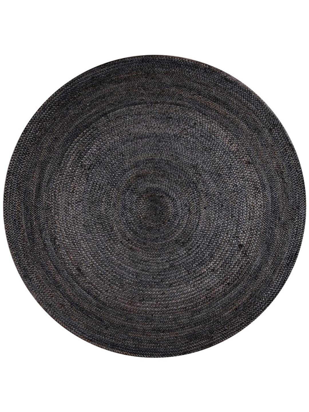 100% Genuine Black Jute Rug Round Braided Area Rug/floor Rug - Etsy