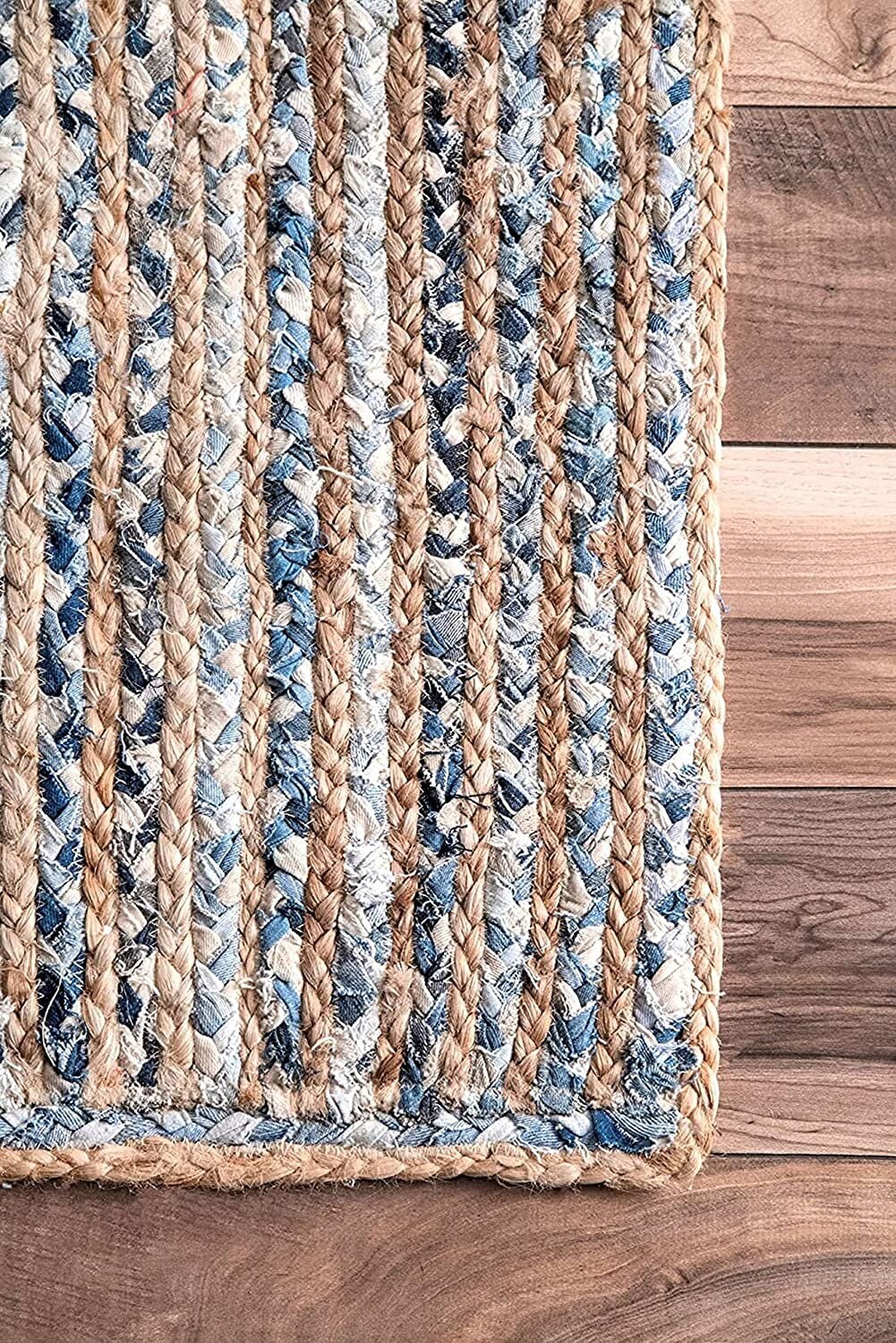 Denim Jute Runner Braided Area Runner Rug for Hallway - Etsy