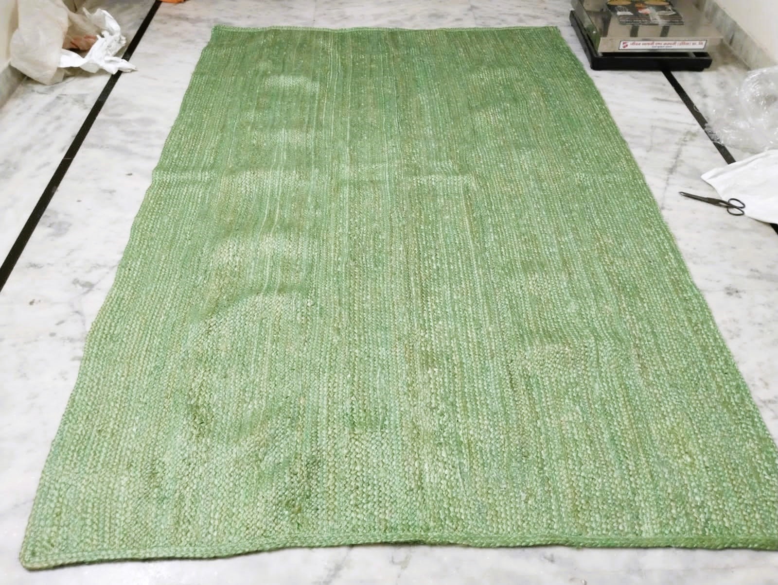 100% Natural Light Green Jute Rug Rectangle Braided Area Rug - Etsy