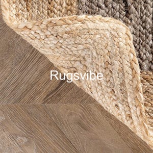 Natural Jute Runner Runner Rug With Brown Border, Braided Area Rustic ...
