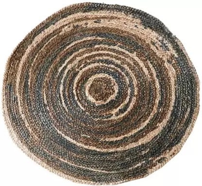 5x54x43x3 Natural Gray and Brown Round Braided Area Rug for - Etsy
