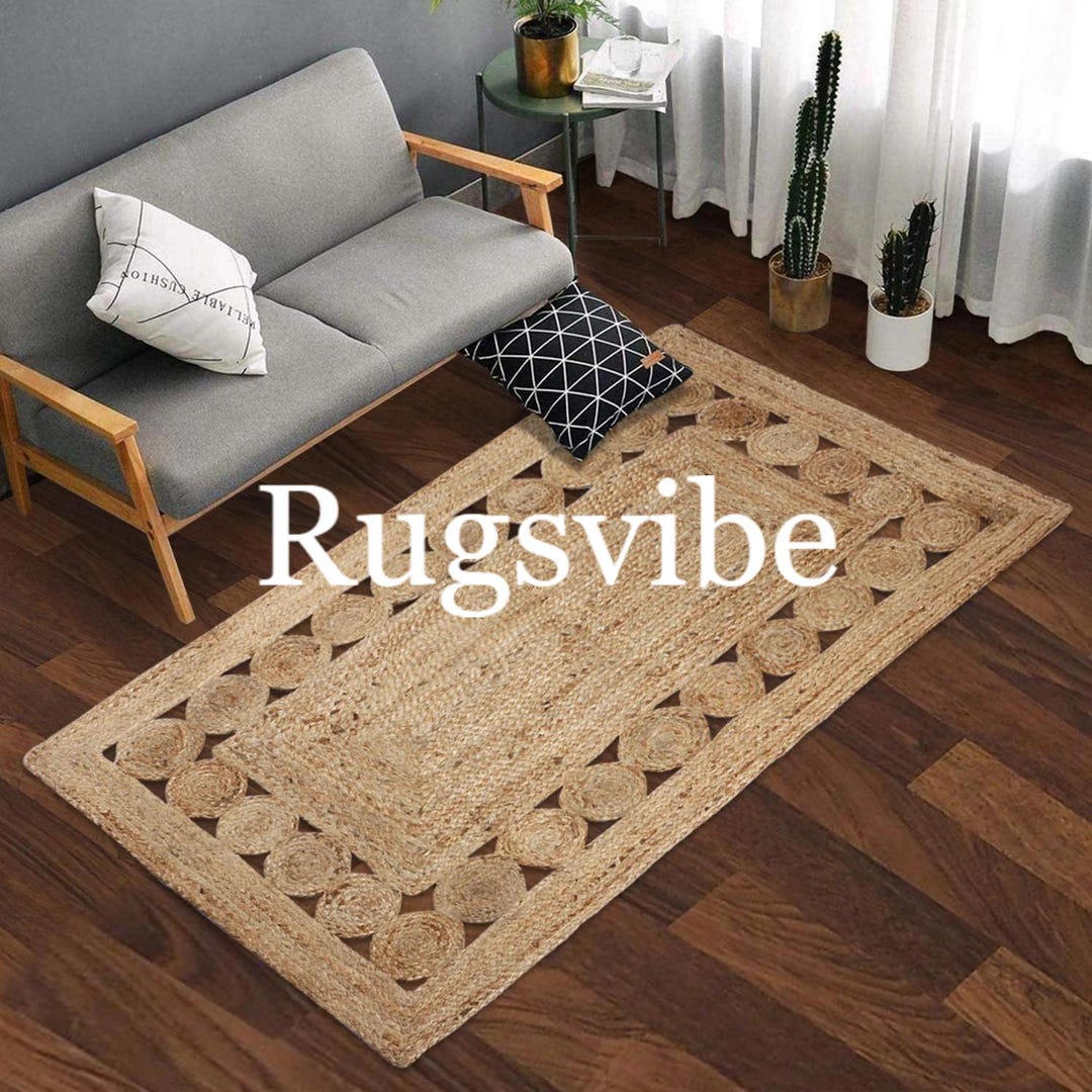 100% Genuine Brown Natural Jute Rug, Rectangle Braided Area Rug/jute ...