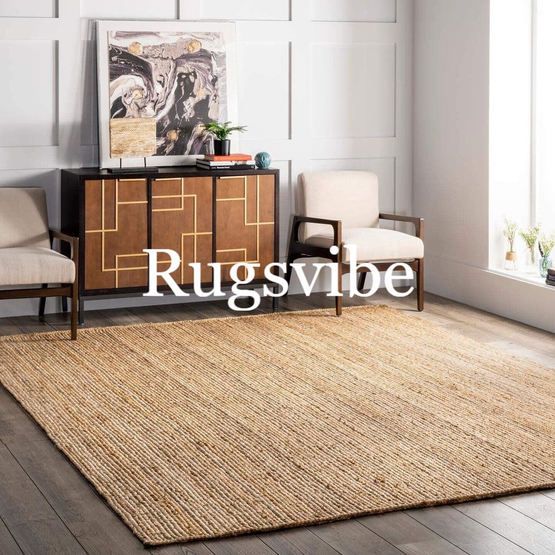 2x3 Ft Natural Jute Fiber Rug Hand Braided Jute Area Rug Large Bohemian ...