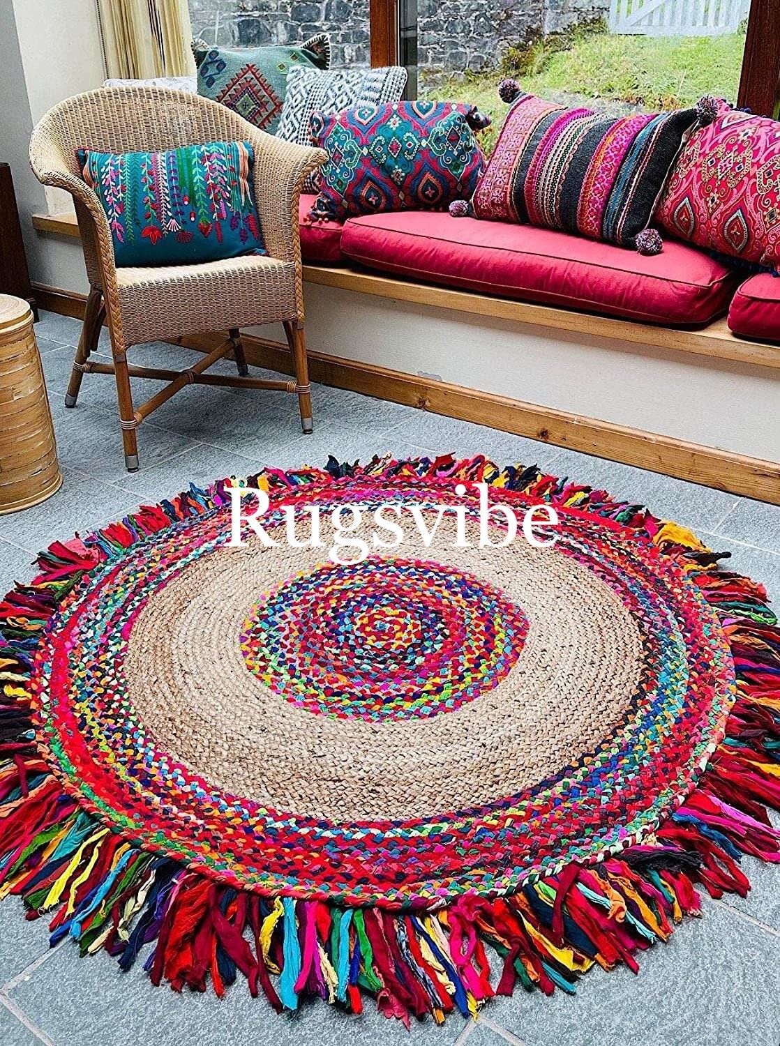 Colorful Round Jute Rugs
