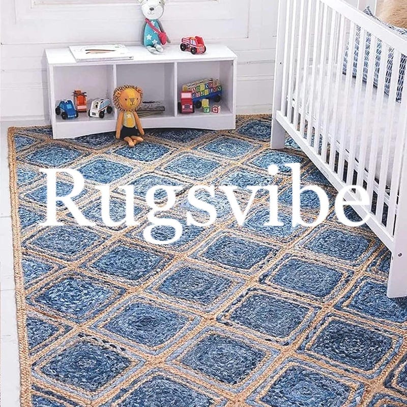 Jute Floral Rug - Etsy