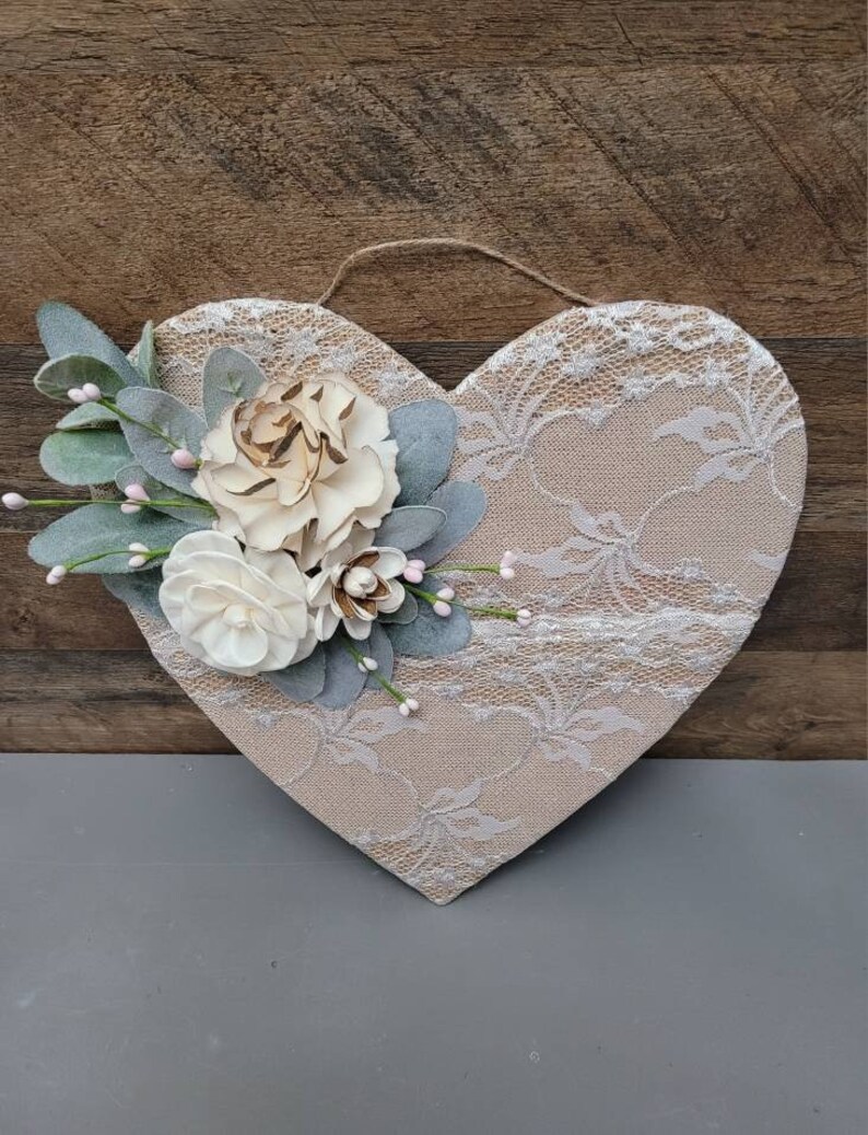 Valentine's Day Heart Wall Decor W/ Sola Wood Flowers and - Etsy