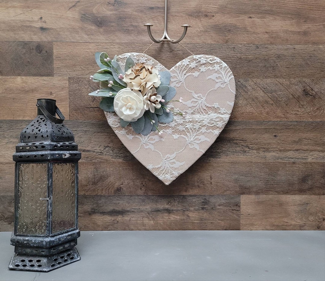 Valentine's Day Heart Wall Decor W/ Sola Wood Flowers and - Etsy