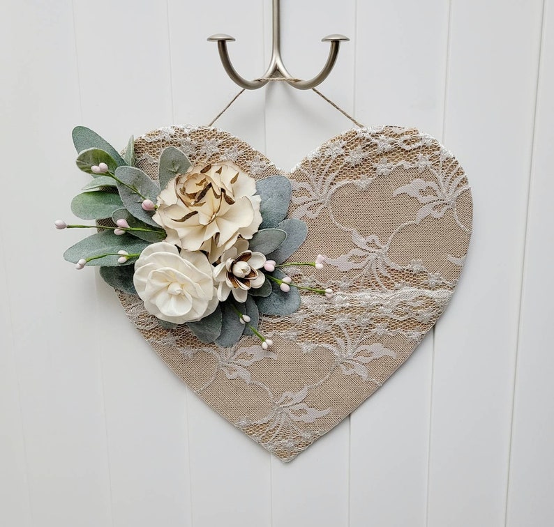 Valentine's Day Heart Wall Decor W/ Sola Wood Flowers and - Etsy