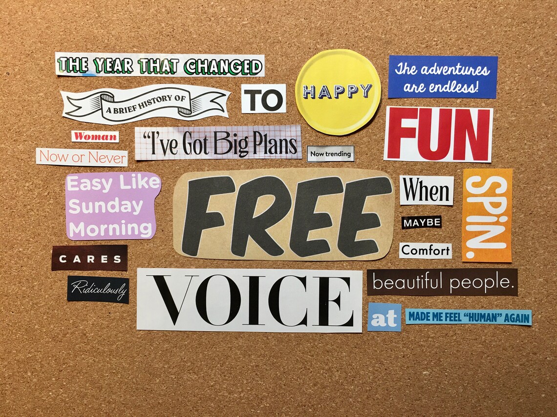 200 Magazine Clippings Words and Phrases for Collage | Etsy