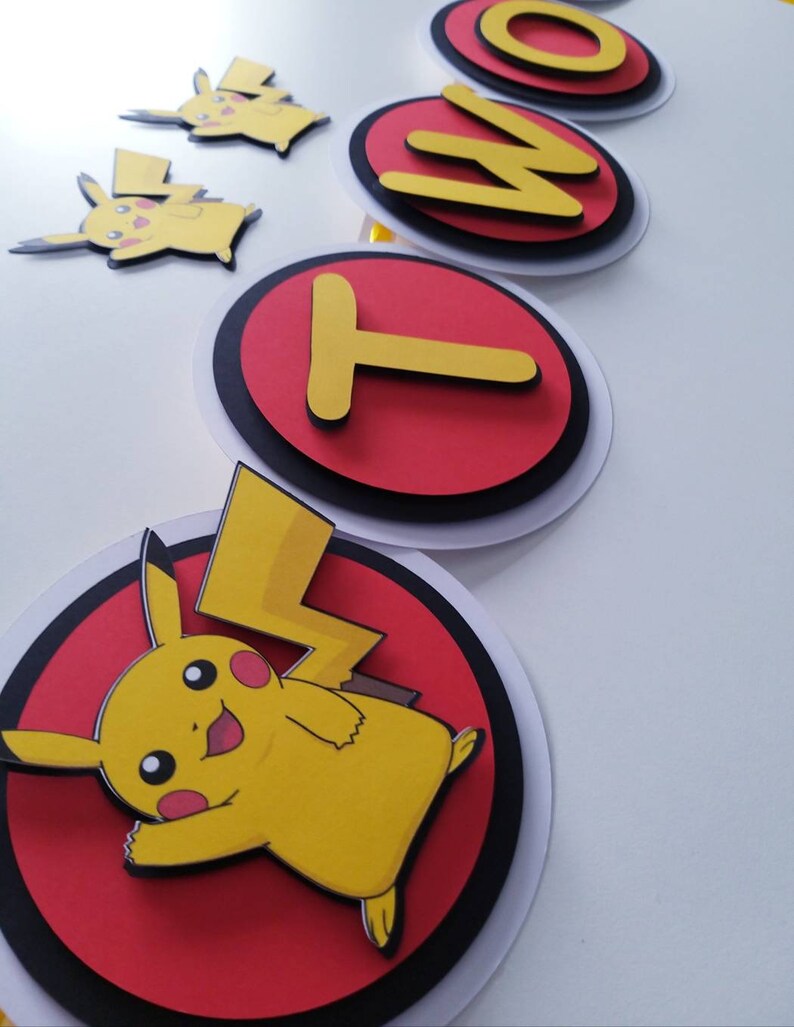 Pikachu Inspired Banner Pikachu Birthday Banner Pokemon - Etsy