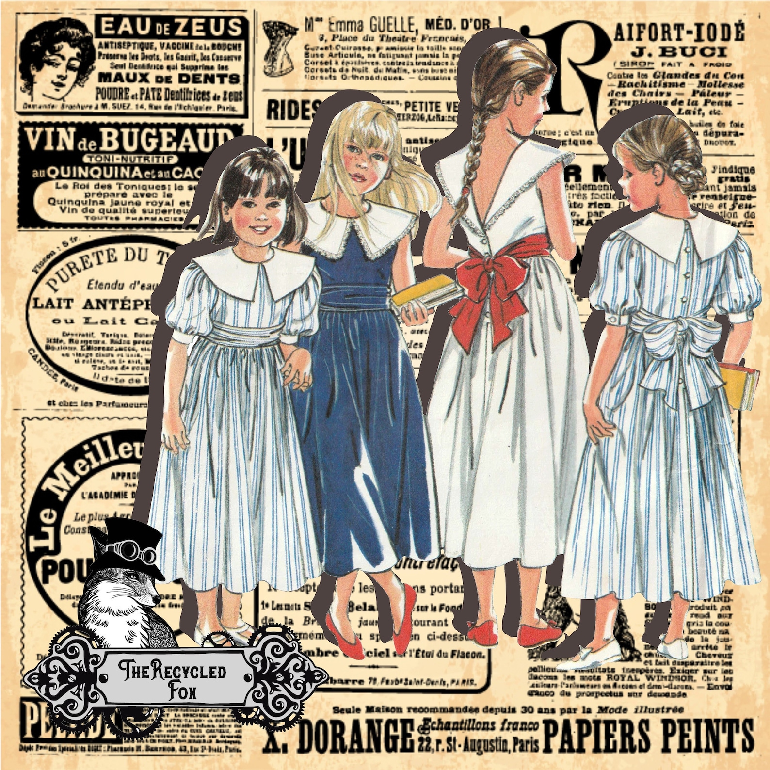 Vintage Pattern People Bundle 1 - Digital Printable Sewing Ephemera ...