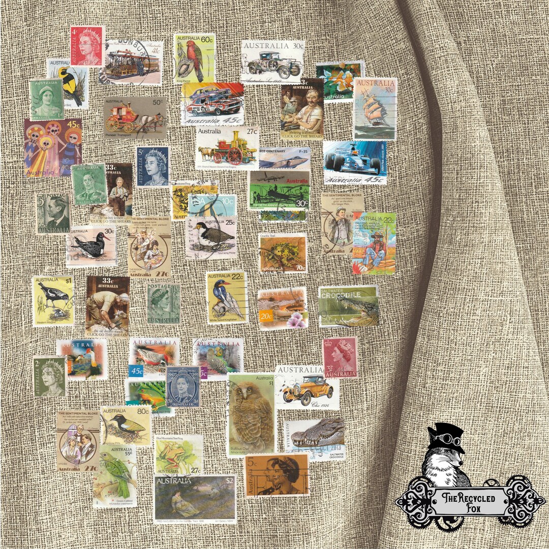 Australian Used Postage Stamps Bundle 1 - Digital Printable Ephemera - Etsy