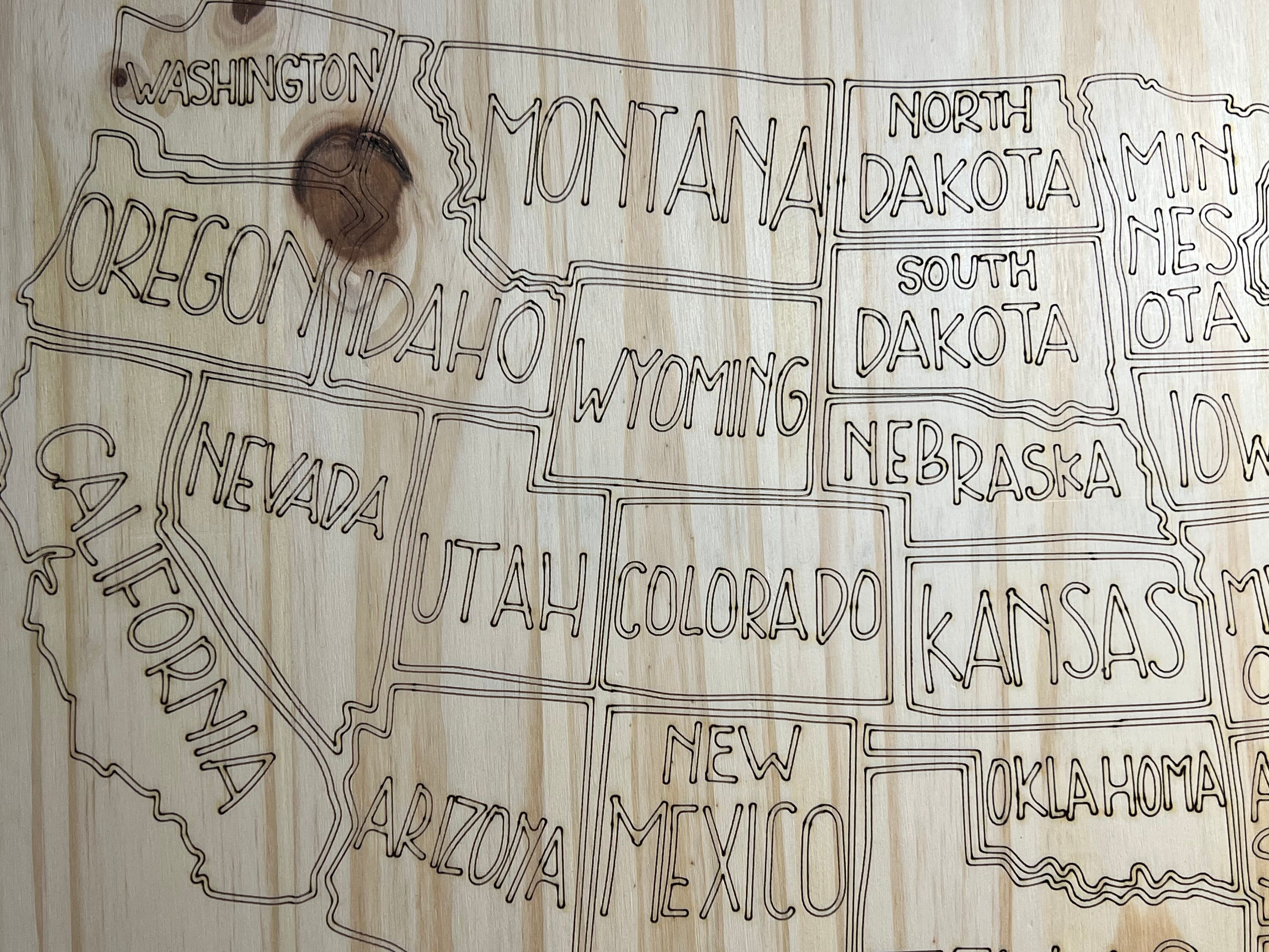 3D Laser Engraved Map, United States, 50 States - Etsy