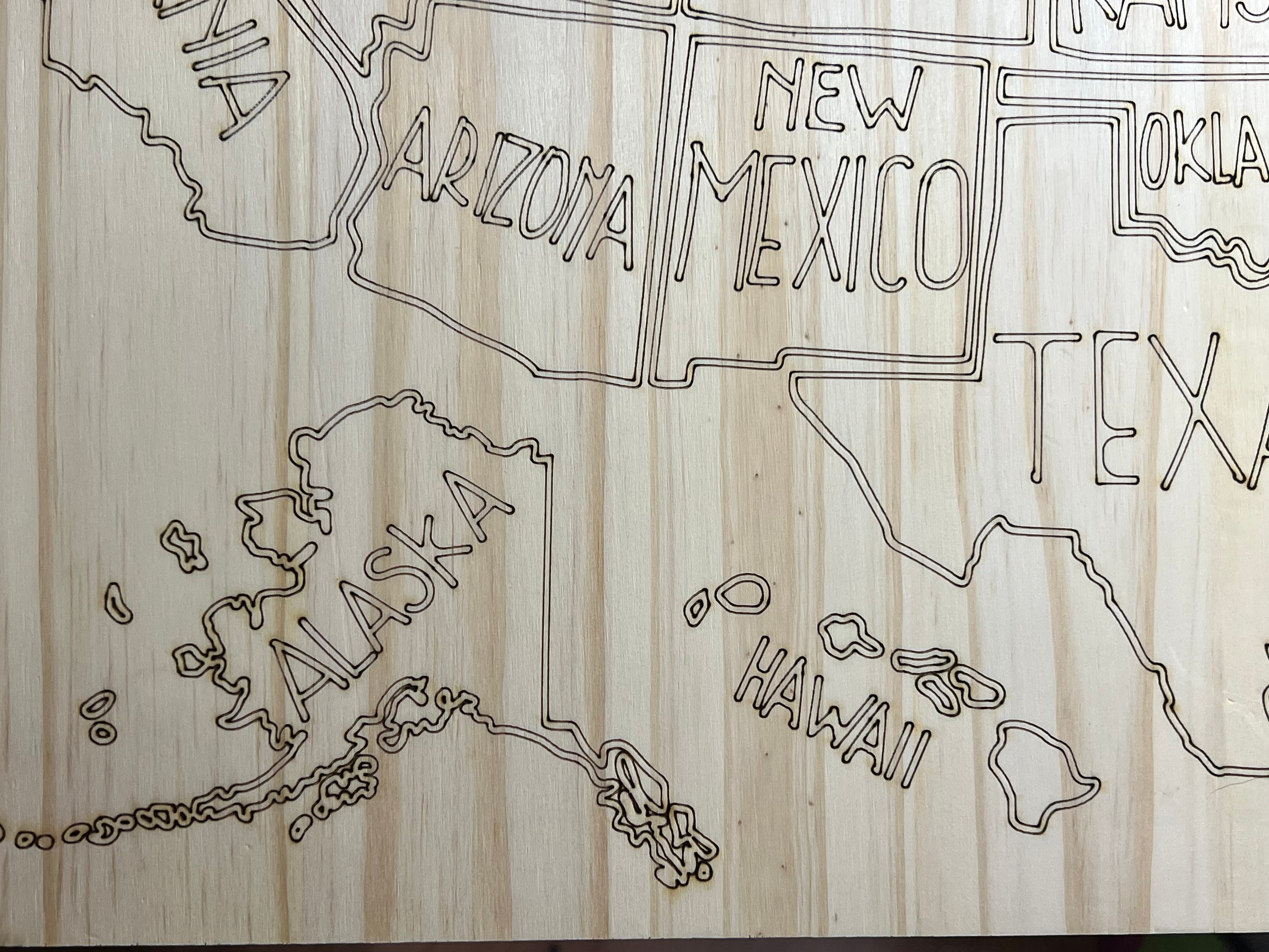 3D Laser Engraved Map, United States, 50 States - Etsy