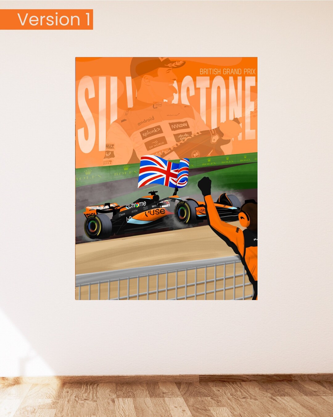 F1 SILVERSTONE GRAND PRIX Poster - Mclaren - for Him - for Her - Racing ...