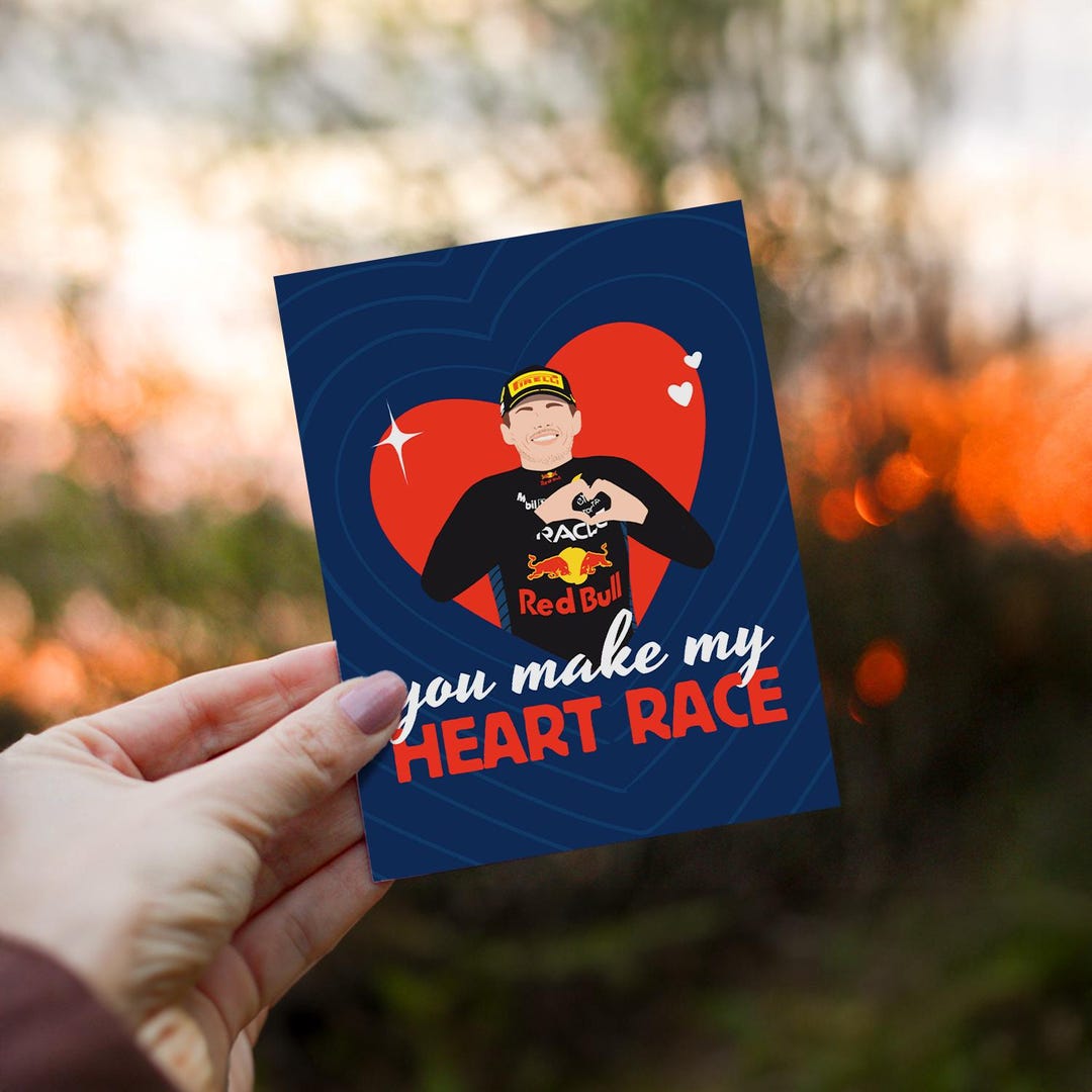 Max Verstappen Valentines Card / Redbull Fan Gift / Formula One Art ...
