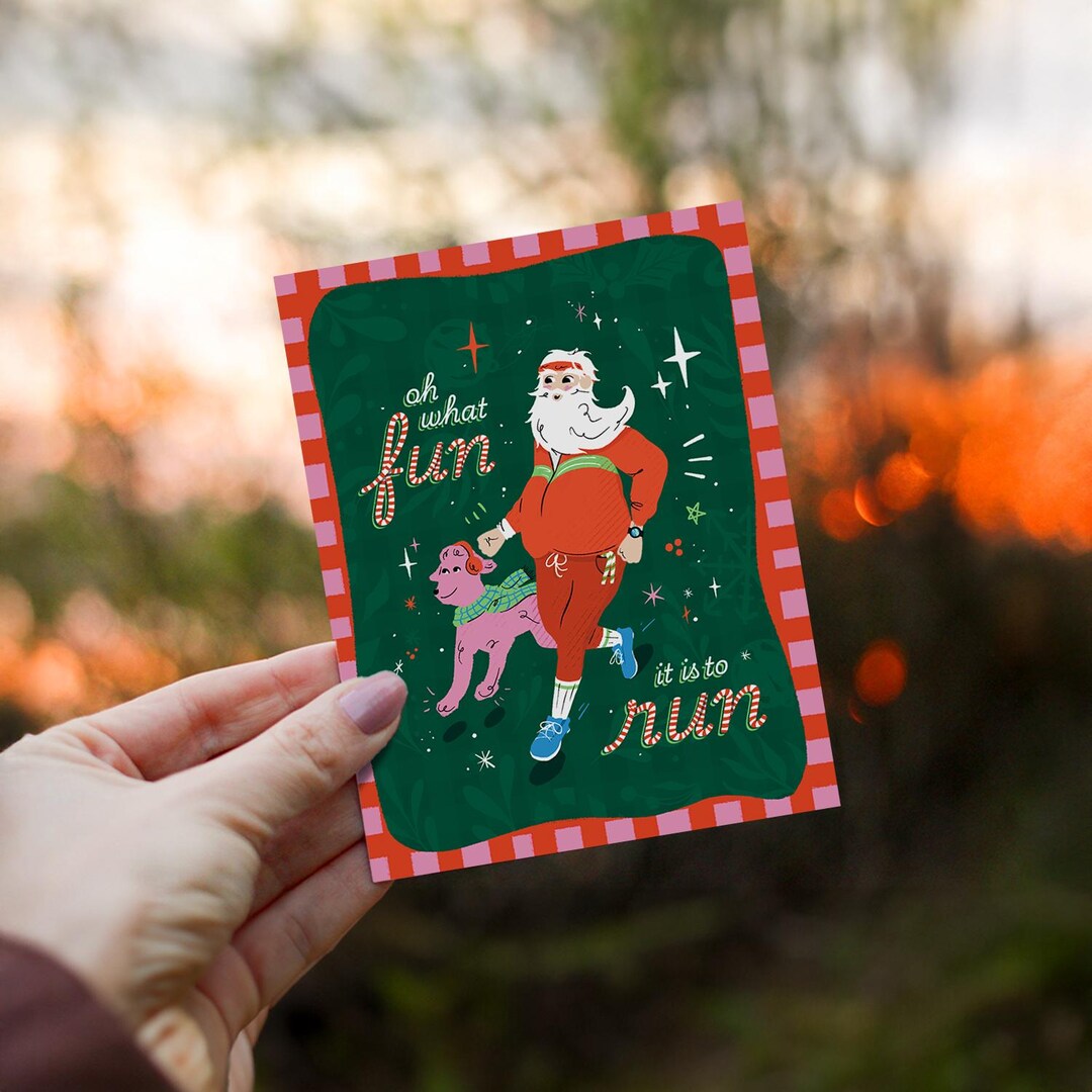 Runners Christmas Card | Holiday Card for Marathoner Triathlete or ...