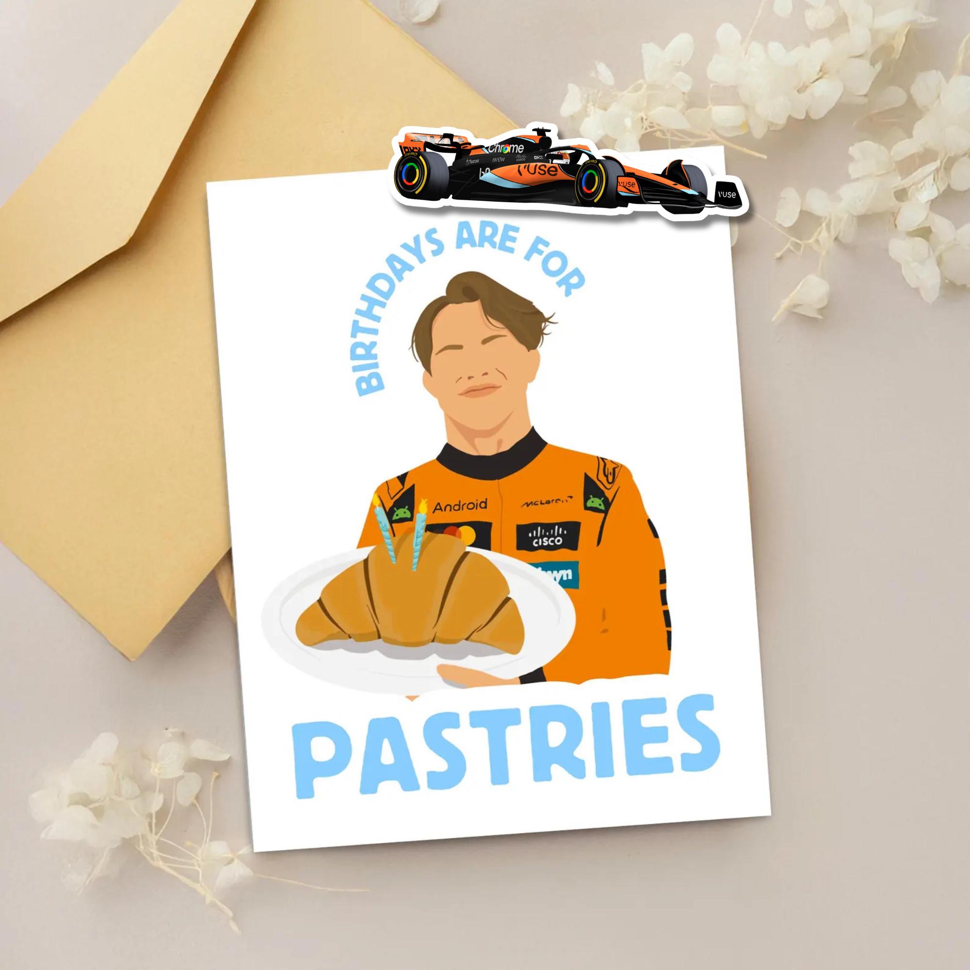 F1 Oscar Piastri Birthday Card / Pastry Mclaren / Boyfriend ...